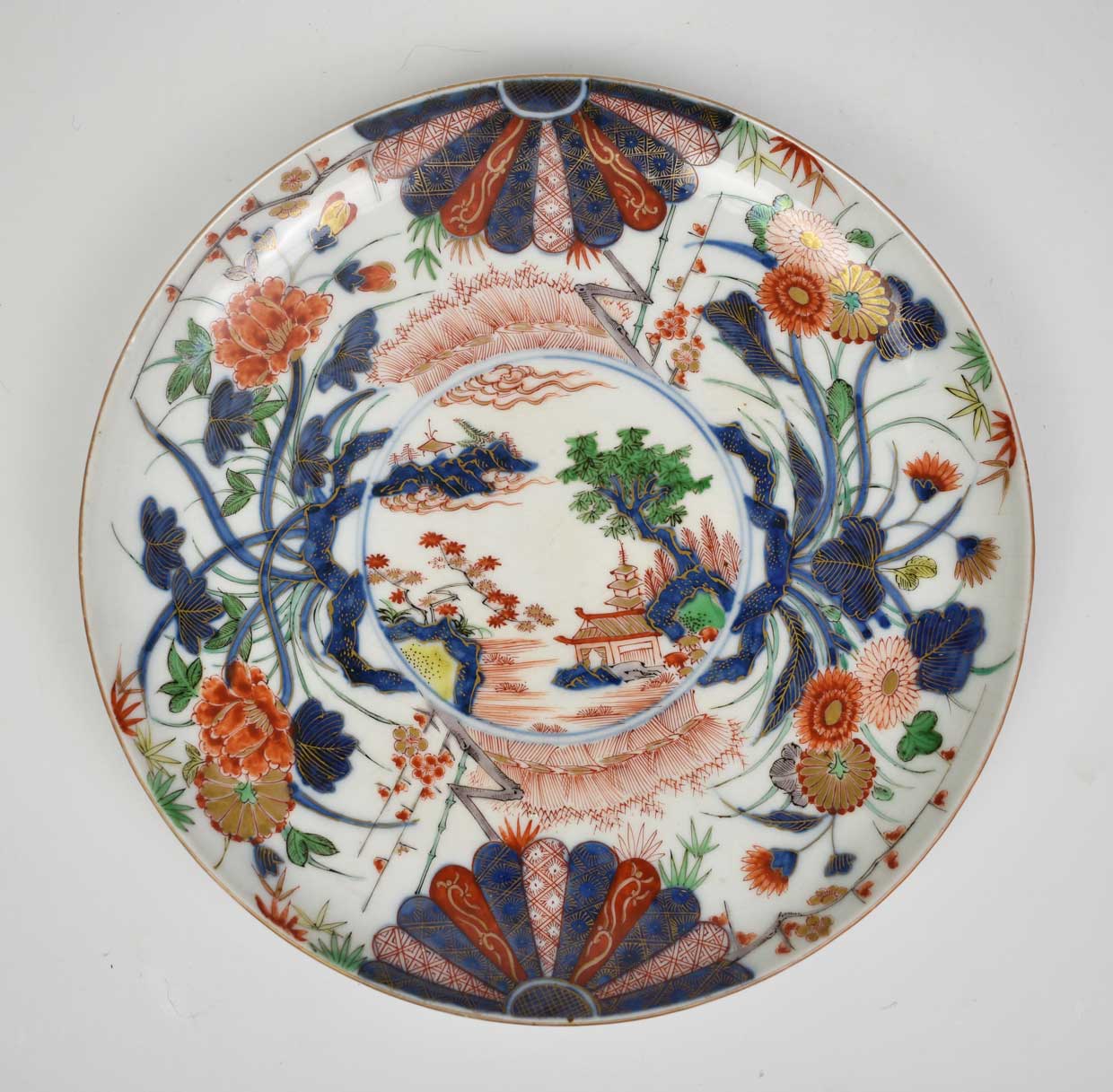 Edo period Arita plate ‘Lake scenery’ – Miyabi Antiques